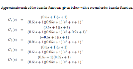 Solved Approximate each of the transfer functions given | Chegg.com