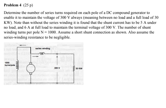 Solved Problem 4 (25p) Determine the number of series turns | Chegg.com