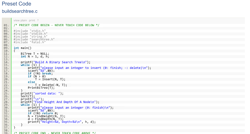 Solved Practice 5: Binary Search Tree Make a code building | Chegg.com