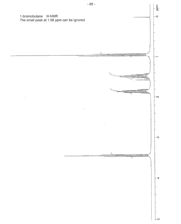 Solved Refer to the H-NMR for 1-bromobutane provided on D2L. | Chegg.com