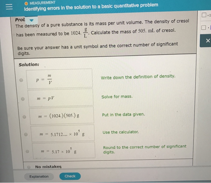 Solved O Measurement Identifying Errors In The Solution To A 2627