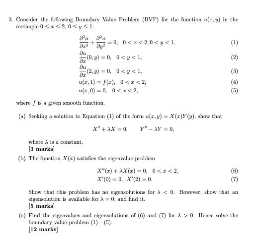 Solved 3. Consider the following Boundary Value Problem | Chegg.com