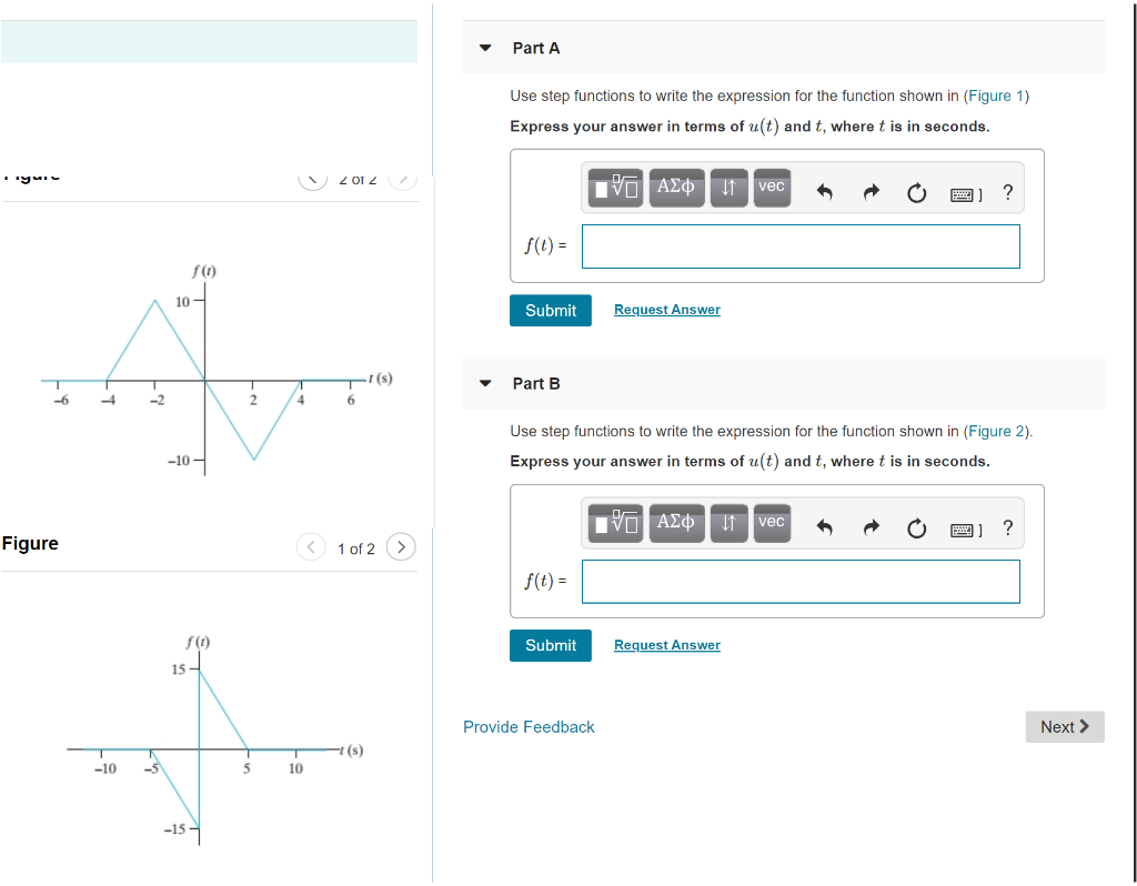 Solved Part A Use Step Functions To Write The Expression For 0202