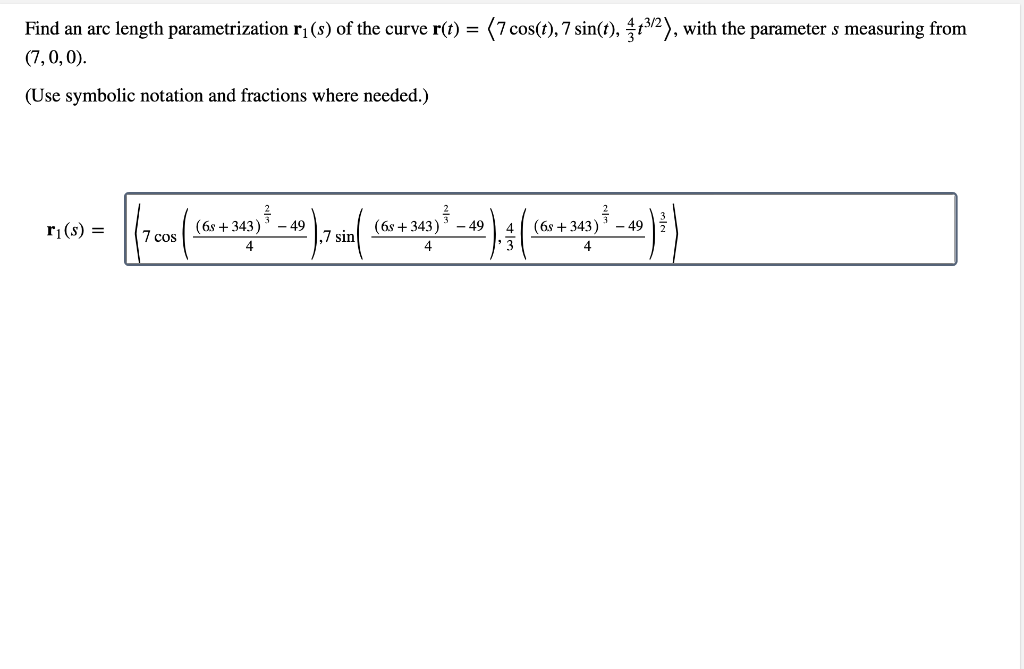Solved Find an arc length parametrization r1(s) of the curve | Chegg.com