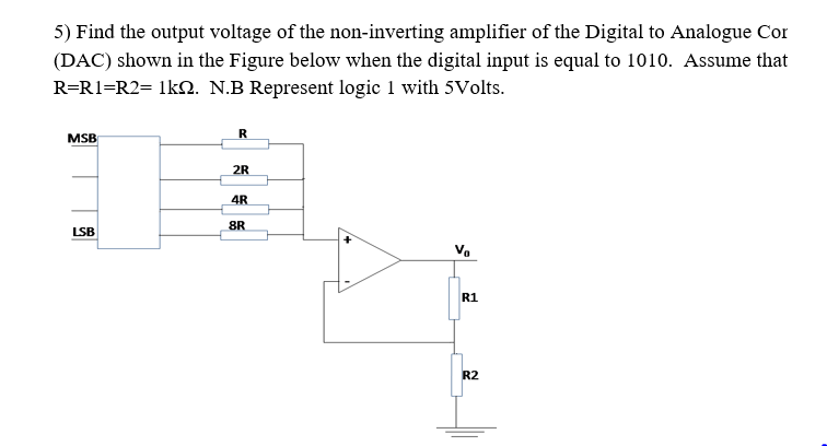 Solved 5) Find the output voltage of the non-inverting | Chegg.com