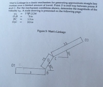 Solved Watt's Linkage is a classic mechanism for generating | Chegg.com