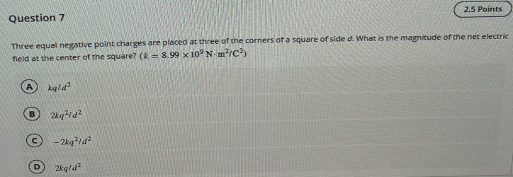 Solved Three equal negative point charges are placed at | Chegg.com