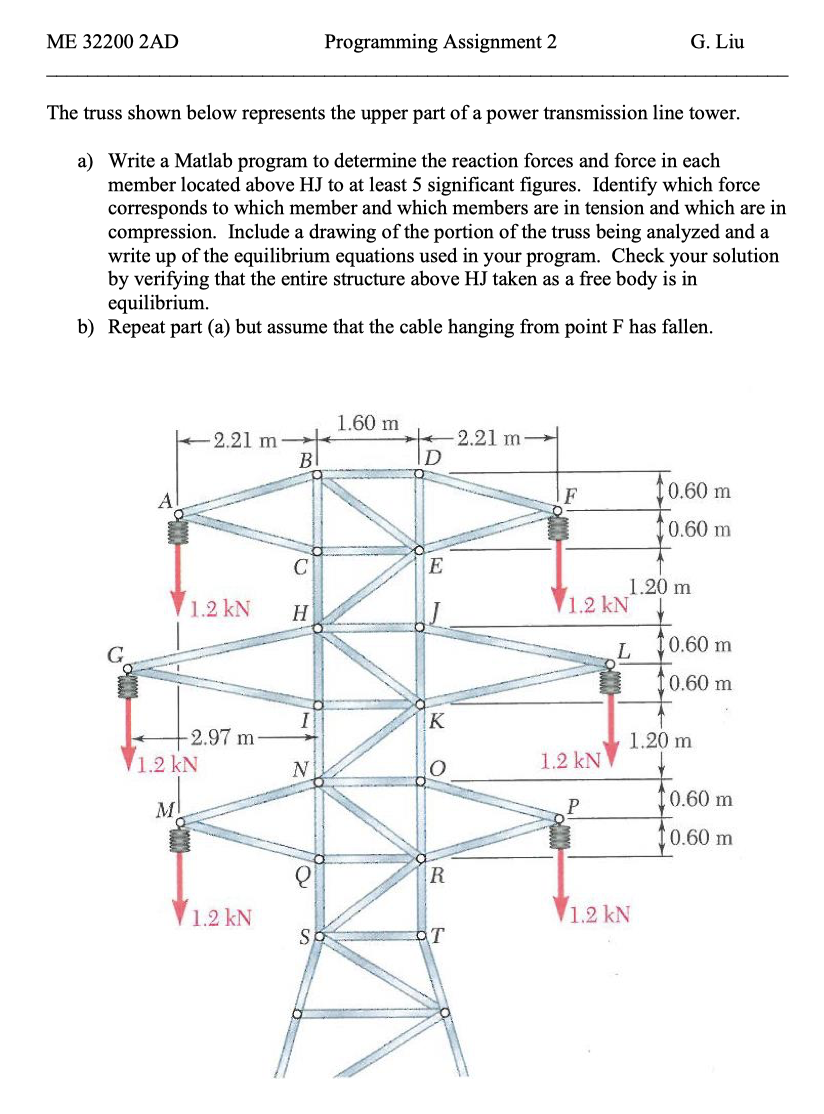 ME 32200 2AD Programming Assignment 2 G. Liu The | Chegg.com