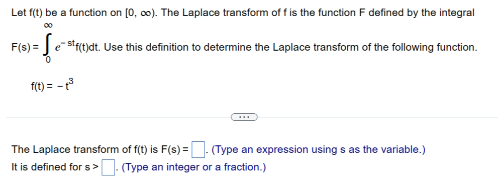 Solved Let f(t) ﻿be a function on [0,∞). ﻿The Laplace | Chegg.com