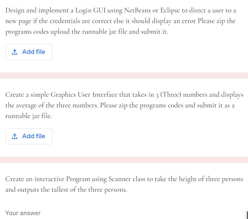 Solved Design and implement a Login GUI using NetBeans or | Chegg.com