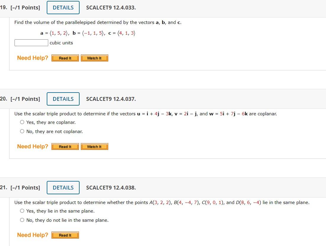 Solved 19. [-/1 Points] DETAILS SCALCET9 12.4.033. Find the | Chegg.com