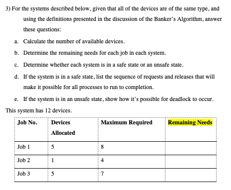 Solved 3) For the systems described below, given that all of | Chegg.com