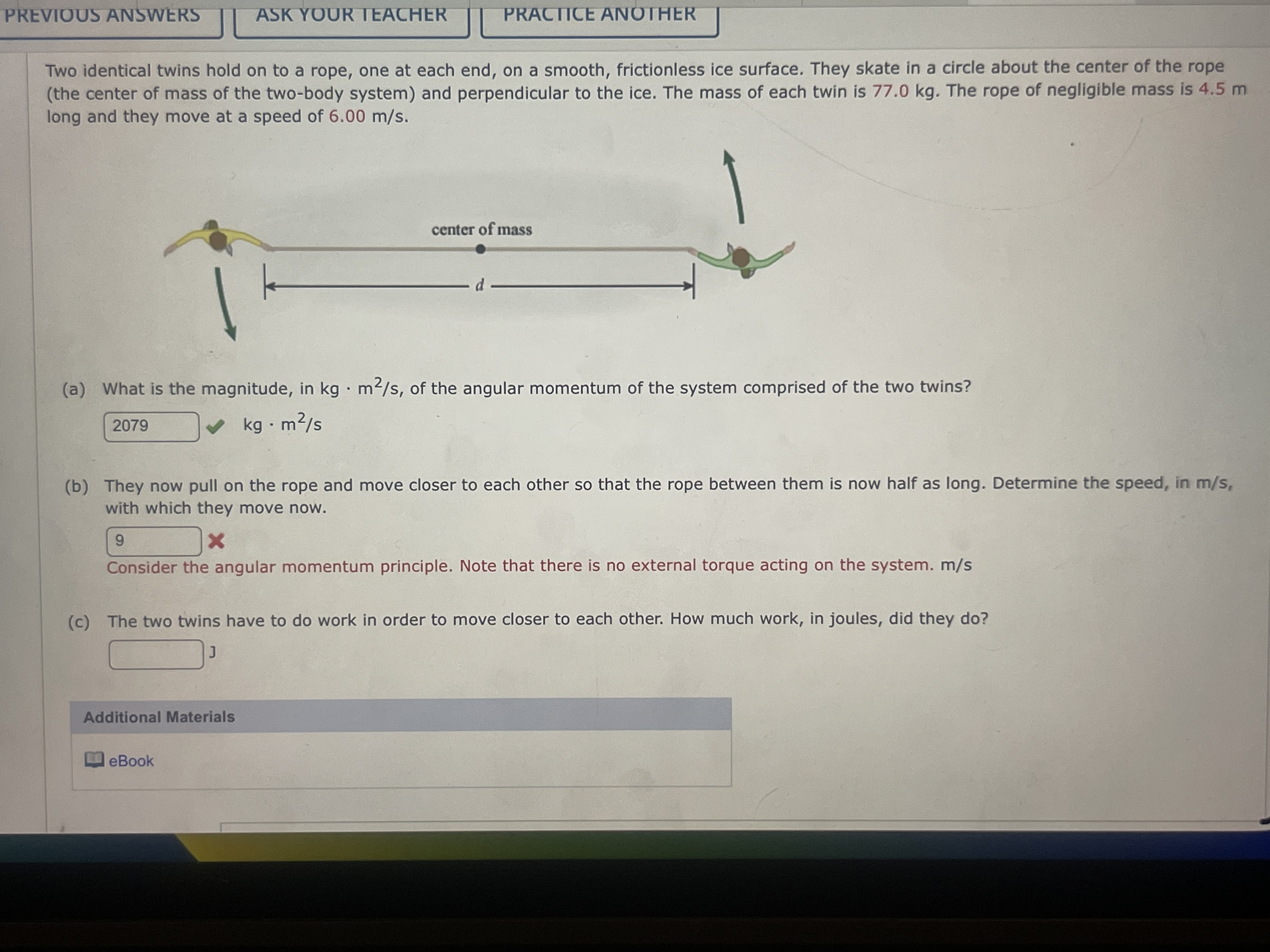 Solved Two identical twins hold on to a rope, one at each | Chegg.com