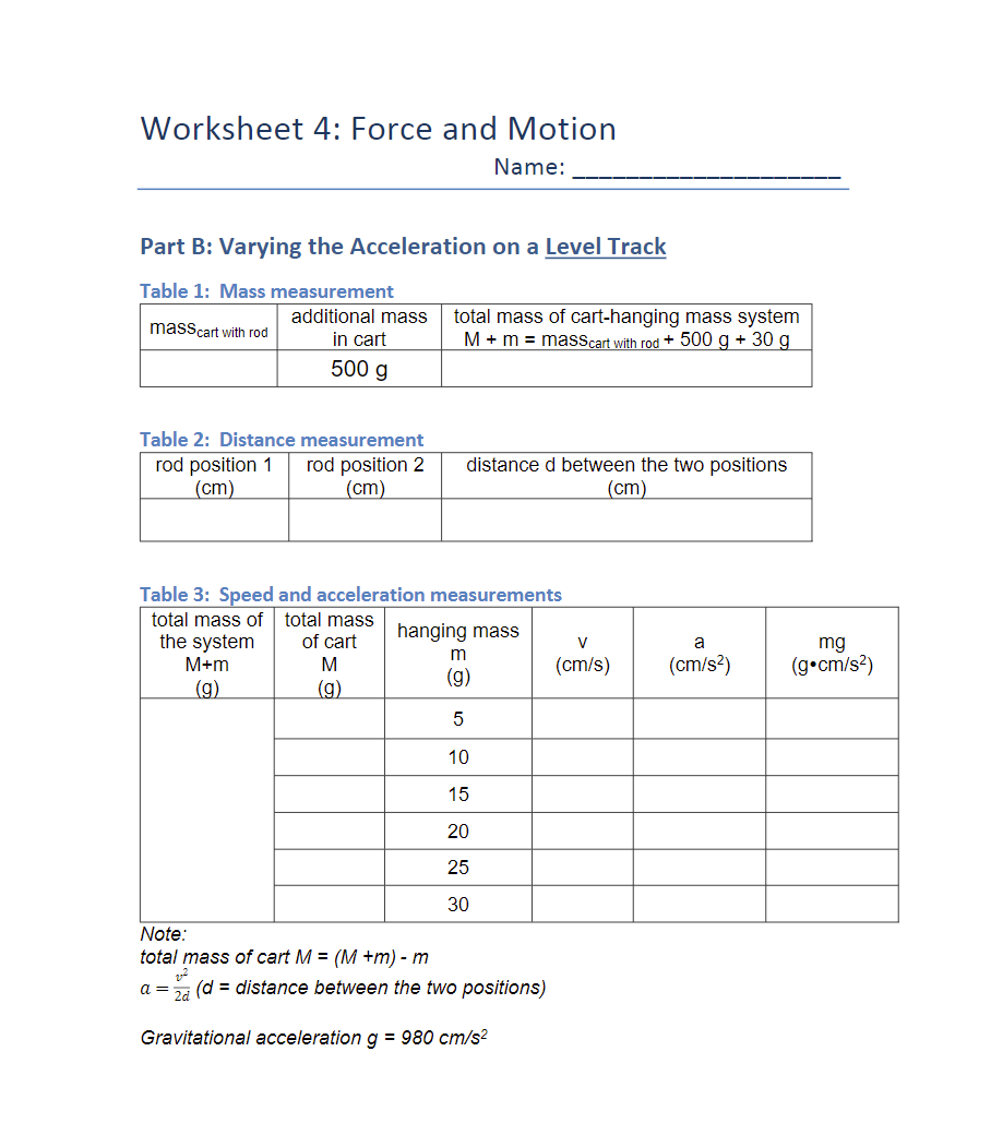 Solved Table 3: Speed and acceleration measurements total | Chegg.com