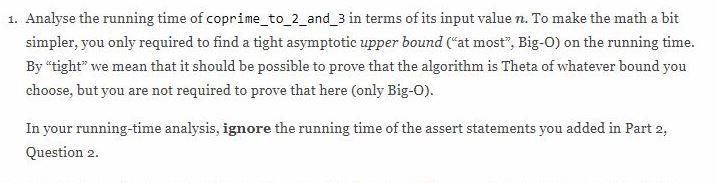 Solved def coprime_to_2_and_3(n: int) -> List[int] : | Chegg.com