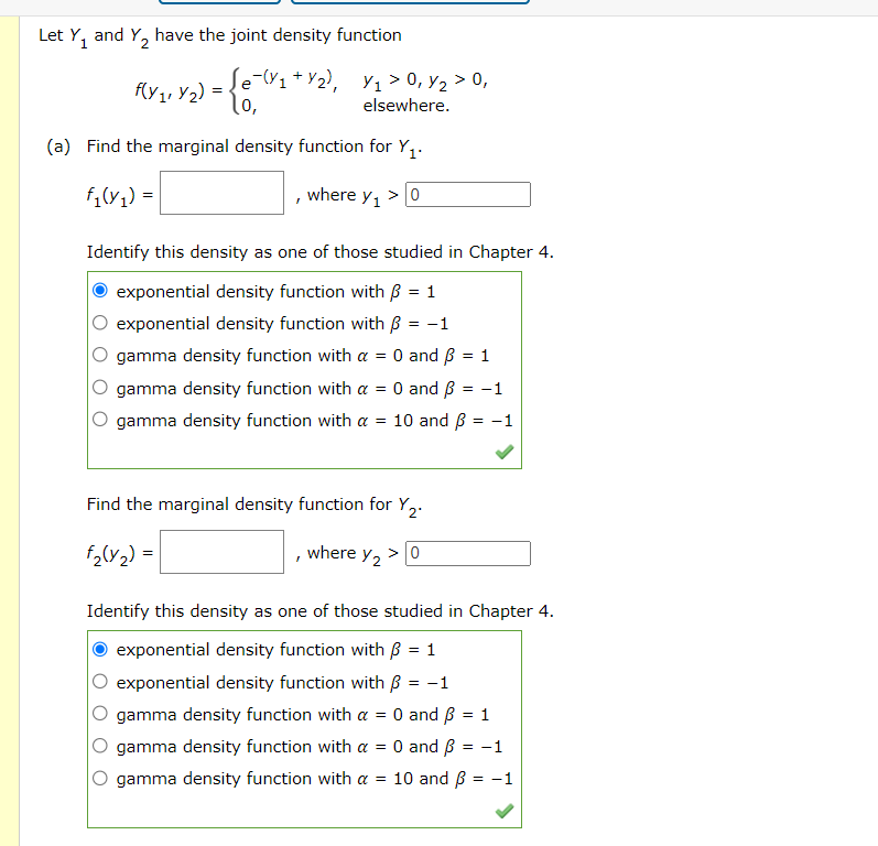 Solved Let Y1 and Y2 have the joint density function | Chegg.com