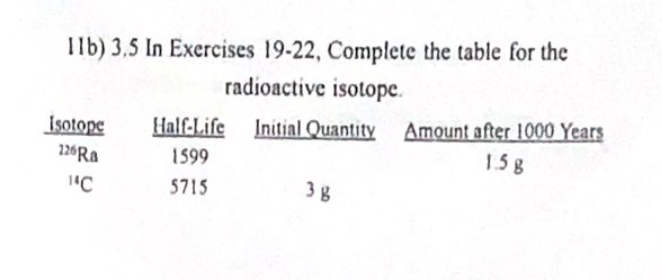 Solved IIb) 3.5 ﻿In Exercises 19-22, ﻿Complete the table for | Chegg.com