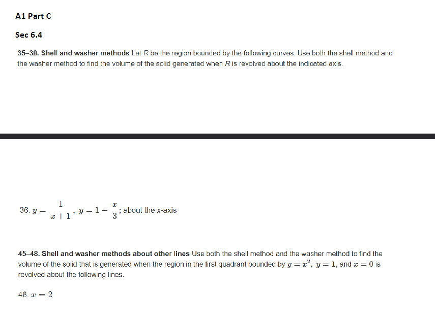 Solved 35-38. Shell and washer methods Let R be the region | Chegg.com