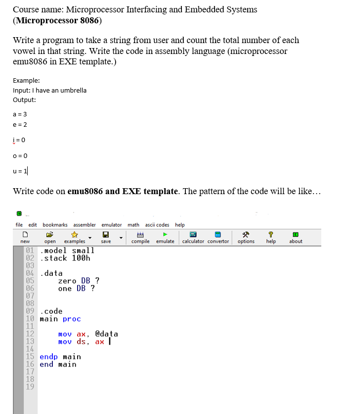 Solved Course name: Microprocessor Interfacing and Embedded | Chegg.com