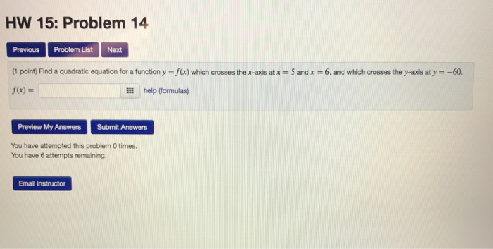 Solved HW 15: Problem 14 Previous Problem ListNext (1 point) | Chegg.com