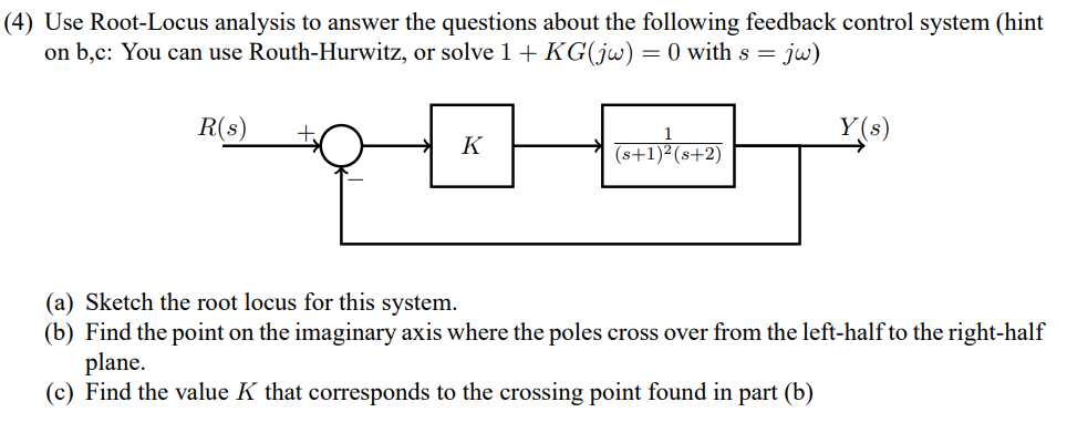 Solved (4) Use Root-Locus analysis to answer the questions | Chegg.com Solved (4) Use Root-Locus analysis to answer the questions | Chegg.com