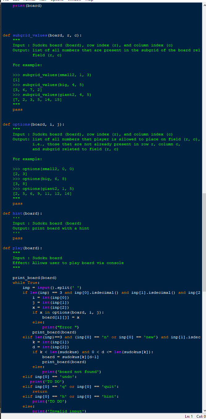 Solved Task 2: Generting Suduko board In the template file, | Chegg.com
