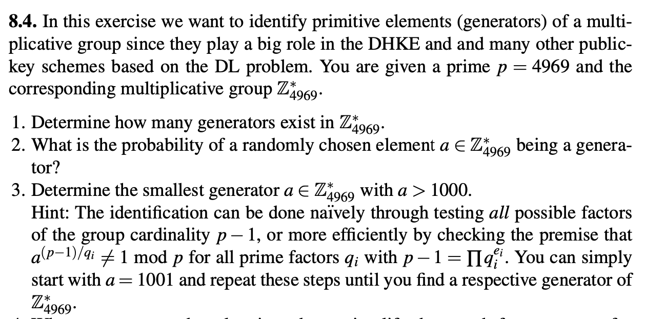 Solved 8.4. ﻿In this exercise we want to identify primitive | Chegg.com