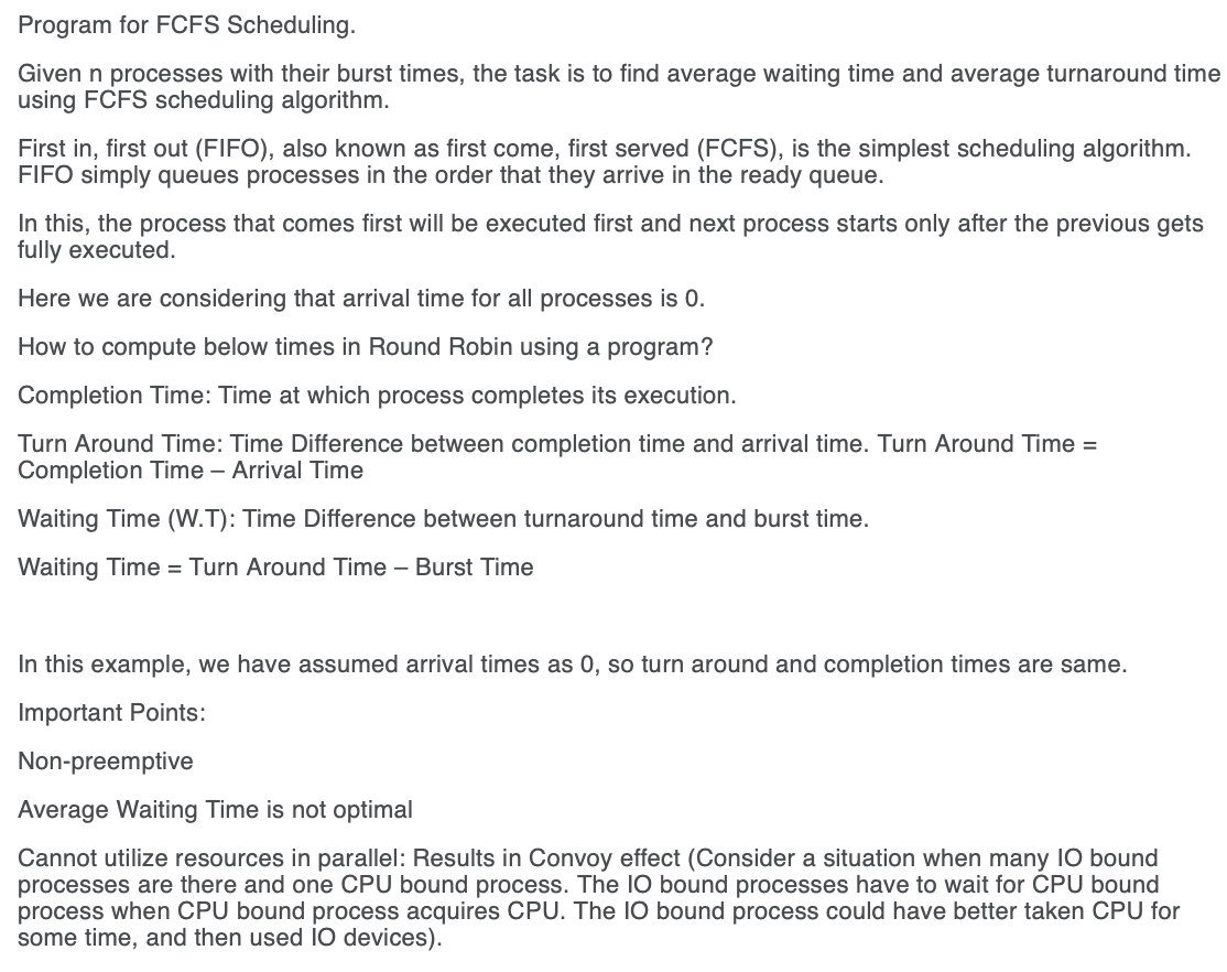 Solved FCFS (Example) Process Duration P1 24 Oder Arrival | Chegg.com