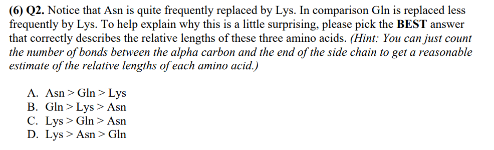 Solved 40) Part A. Q1-4 refer to the Dayhoff PAM matrix | Chegg.com