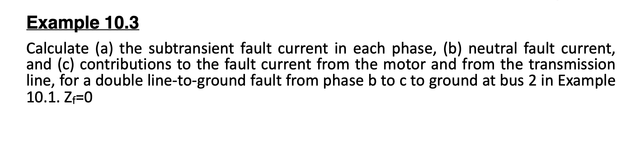 Solved Example 101 Calculate The Subtransient Fault Current 3415