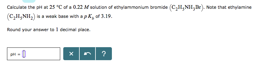 Solved Calculate the pH at 25 °C of a 0.22 M solution of | Chegg.com