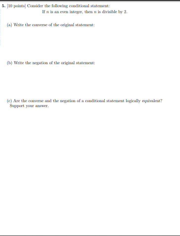 Solved 5. [10 points] Consider the following conditional | Chegg.com