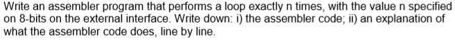 Solved Write An Assembler Program That Performs A Loop