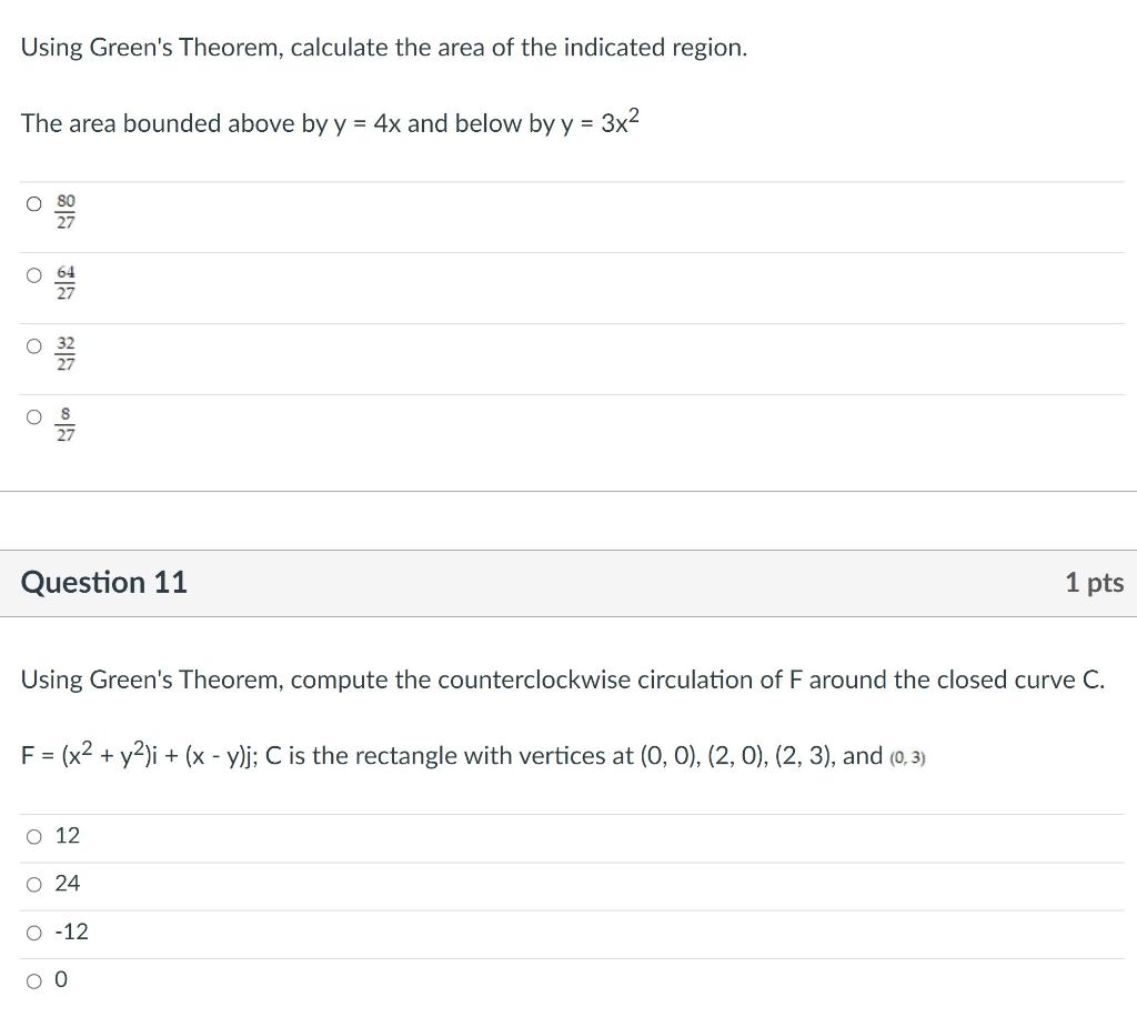 Solved Using Green's Theorem, calculate the area of the | Chegg.com