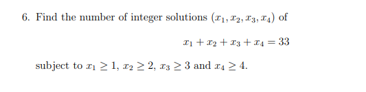 Solved 6 Find The Number Of Integer Solutions 21 12 13 4201