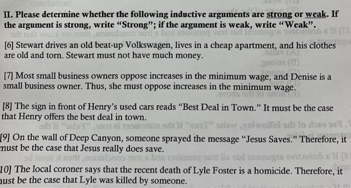 Solved Please determine whether the following inductive | Chegg.com