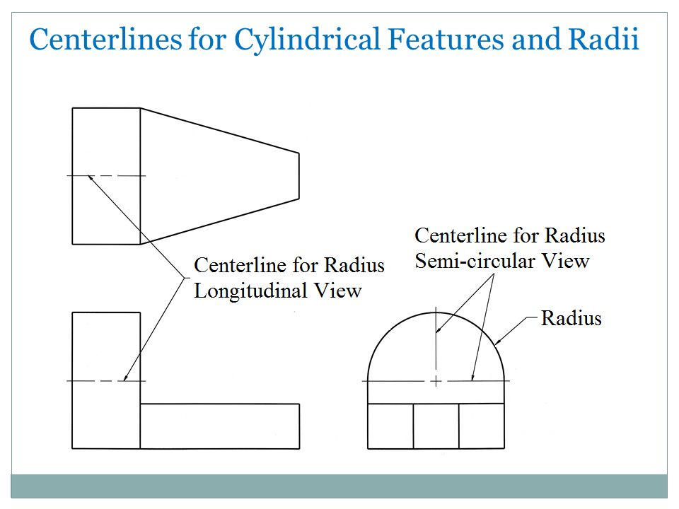 Solved Centerlines for Cylindrical Features and Radii | Chegg.com