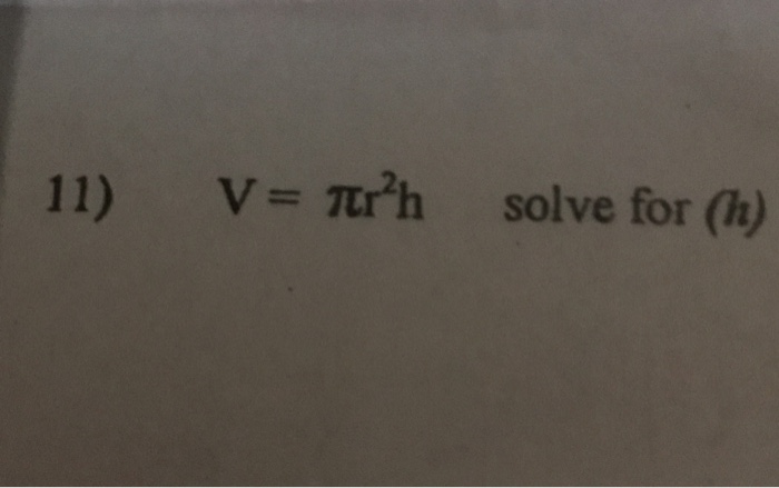 Solved Use the inverse of operations to solve equation V = | Chegg.com