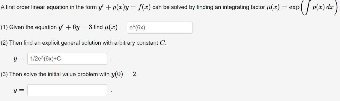 Solved A First Order Linear Equation In The Form 2351