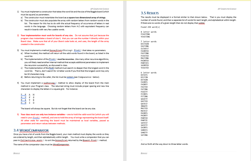 Solved BOggle ****I Cannot post "PASTABLE DATA" because your | Chegg.com