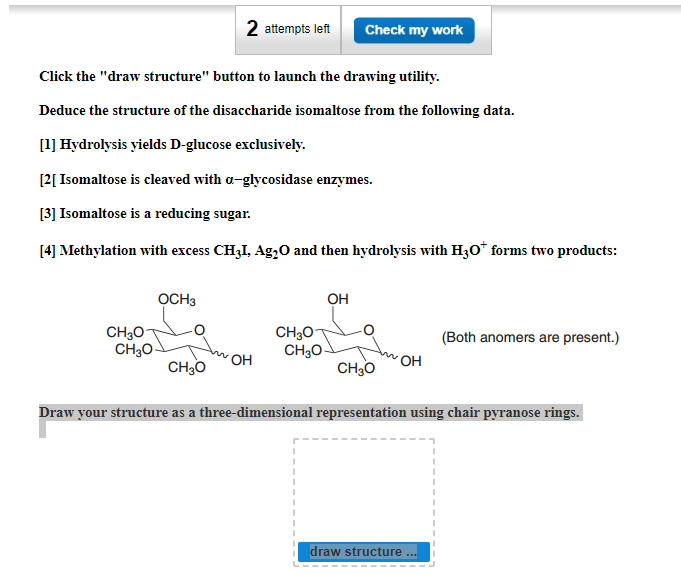 Solved 2 attempts left Click the "draw structure" button to | Chegg.com
