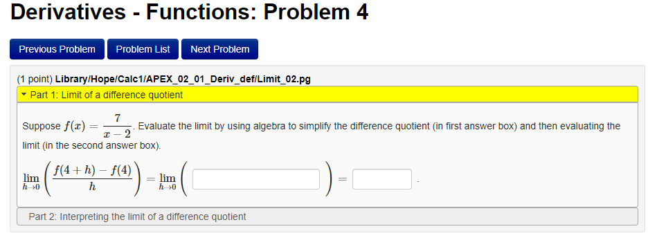 Solved Derivatives - Functions: Problem 4 Previous Problem | Chegg.com