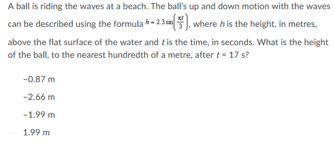 Solved A ball is riding the waves at a beach. The ball's up | Chegg.com