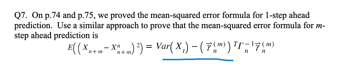 Solved Q7. On p.74 and p.75, we proved the mean-squared | Chegg.com
