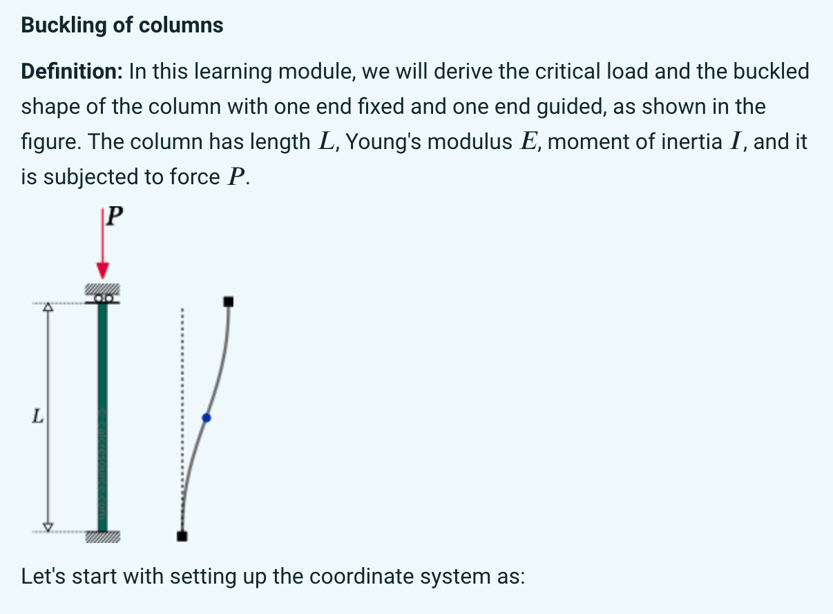 Solved Buckling of columns Definition: In this learning | Chegg.com