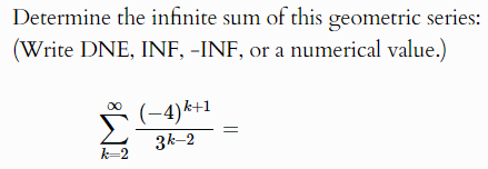 Solved Determine the infinite sum of this geometric | Chegg.com