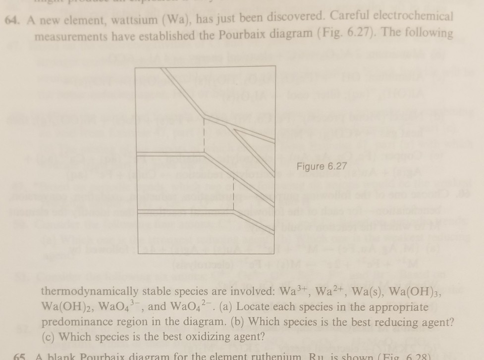 Solved 64. A new element, wattsium (Wa), has just been | Chegg.com