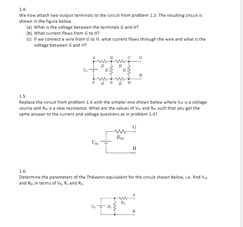 Solved 1.4: We now attach two output terminals to the | Chegg.com