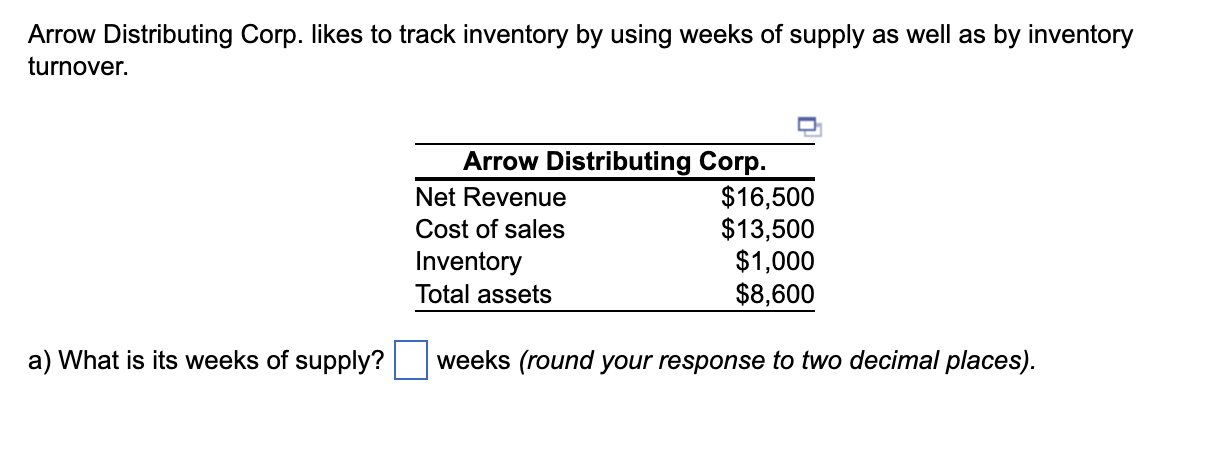 Solved Arrow Distributing Corp. likes to track inventory by | Chegg.com