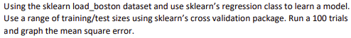 Solved Using the sklearn load_boston dataset and use | Chegg.com